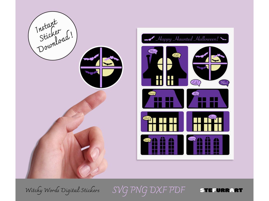 Haunted Mansion, Haunted House, Halloween, Stickers, Printable Stickers ...