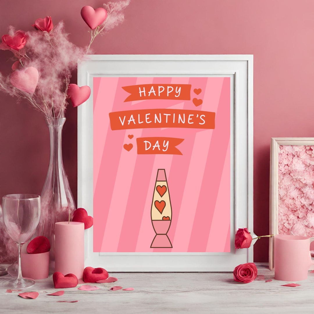 Lava Lamp Valentines Print, Galentine's Day, Galentine's Printable ...
