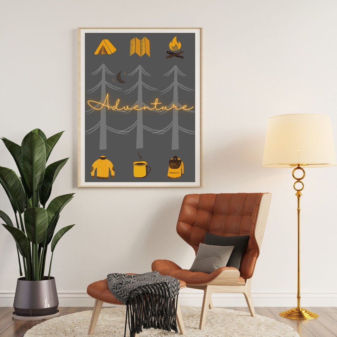 Adventure Printable, Camping Adventure Art Print, Adventure Digital ...