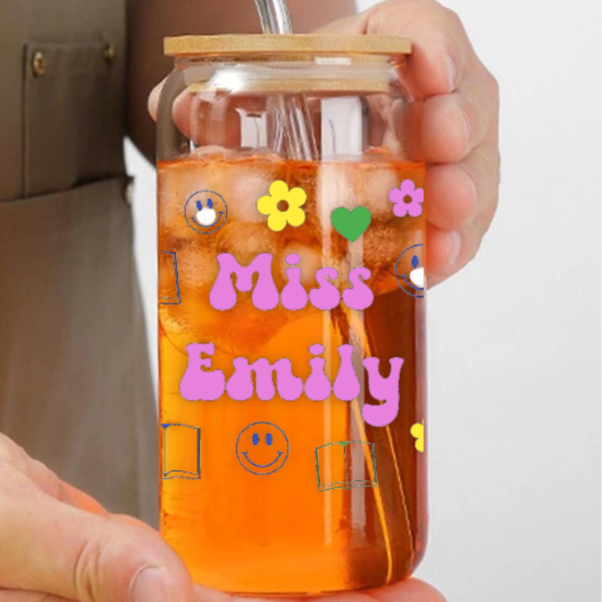 Custom Back-to-school Teacher Cup - 16oz Personalized Beer Can Glass ...