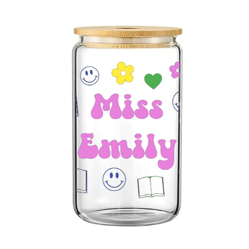 Custom Back-to-school Teacher Cup - 16oz Personalized Beer Can Glass ...