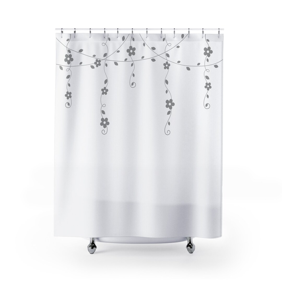 Simple but Elegant Vines With Flowers Shower Curtain, Great for Guest ...