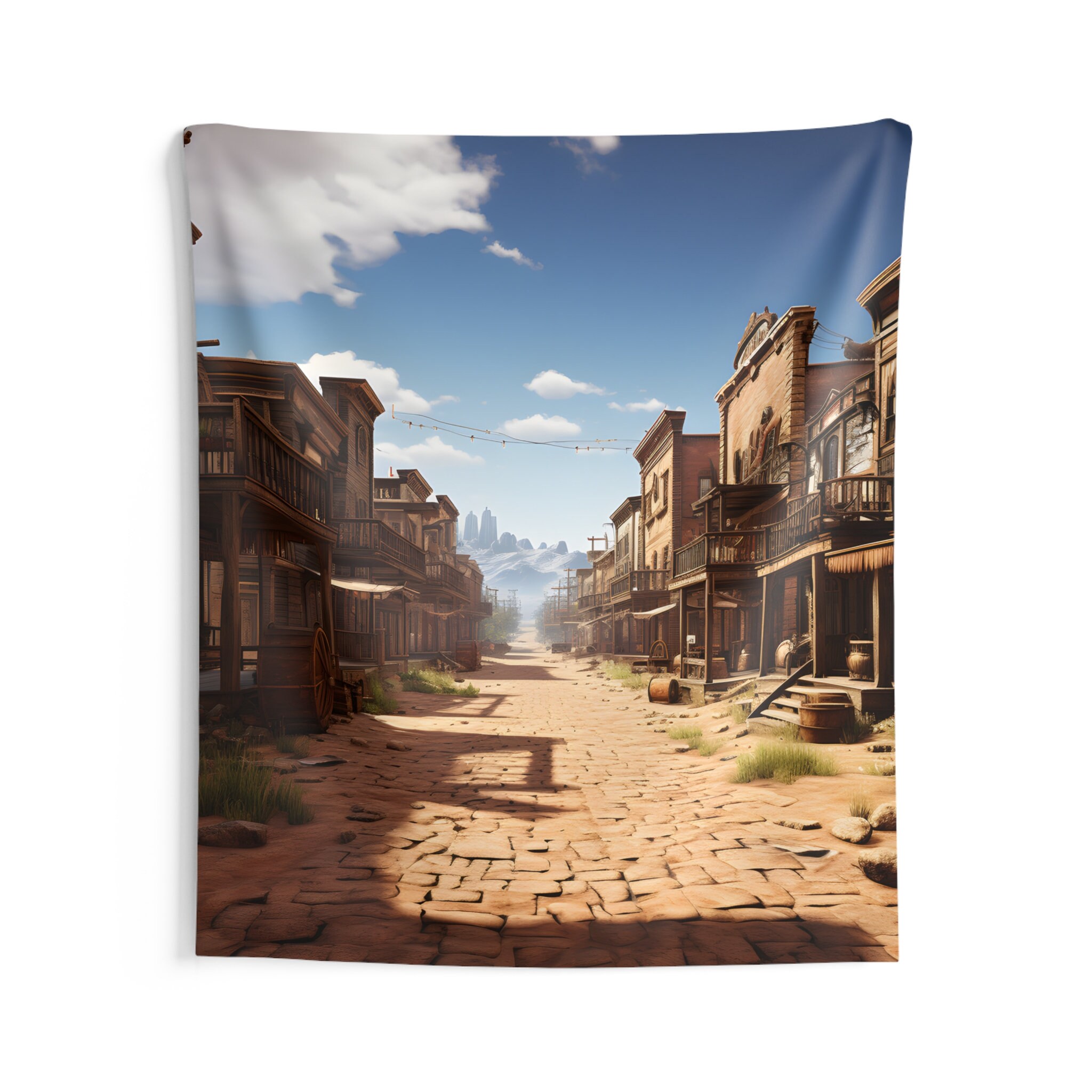 Western Town Wall Tapestry for the Wild West Wall Hanging for ...