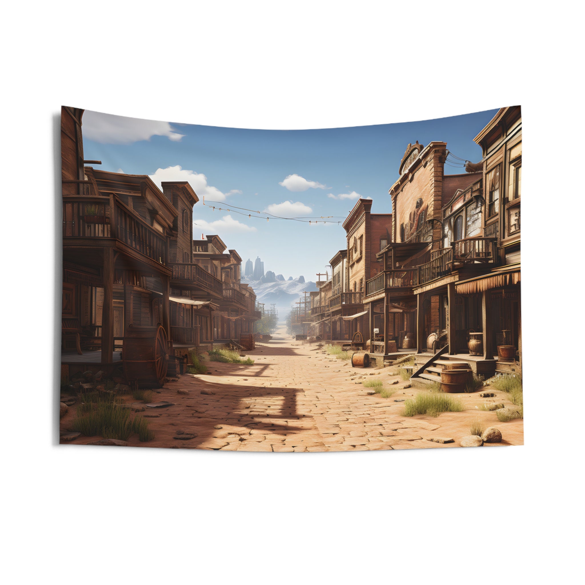 Western Town Wall Tapestry for the Wild West Wall Hanging for ...