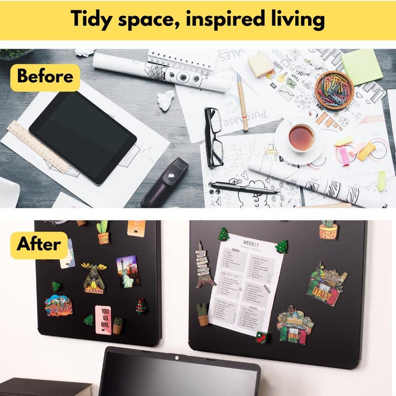 Black Magnetic Bulletin Board: 14" Square Magnet Display - Etsy