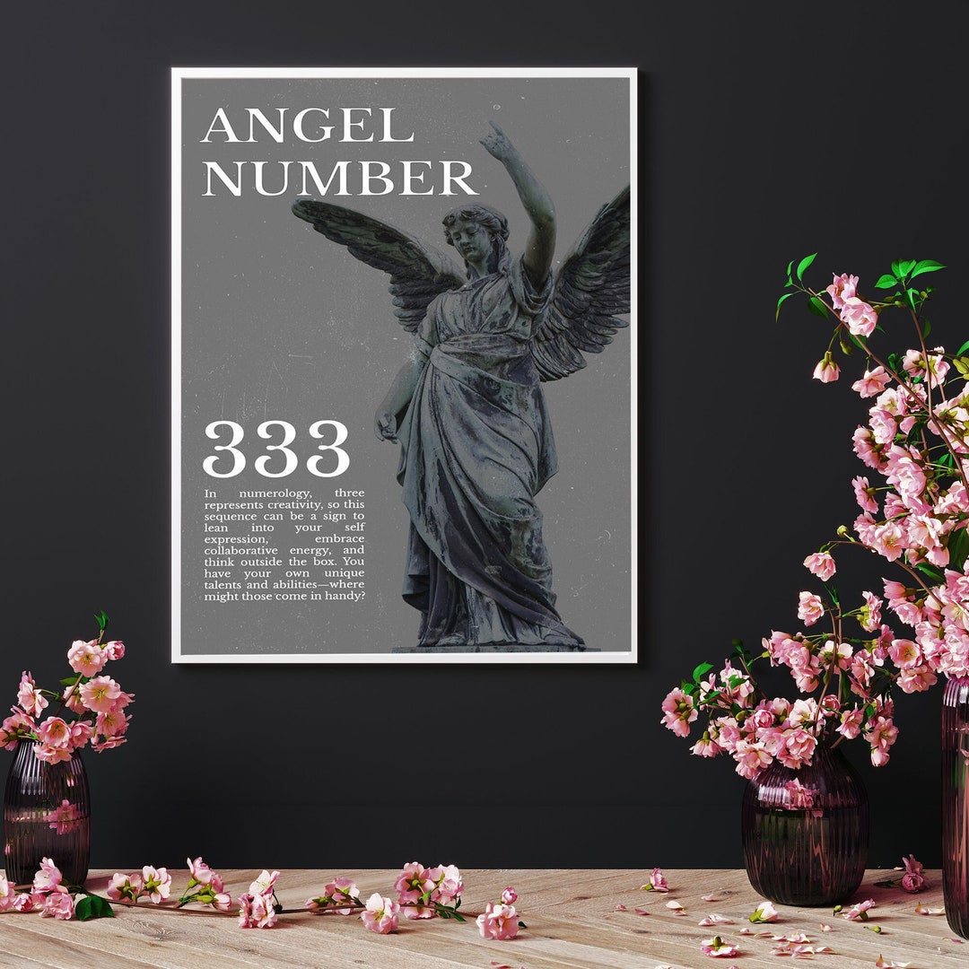 333 Angel Number Wall Art, All Size Art, Digital Printable Wall Art ...