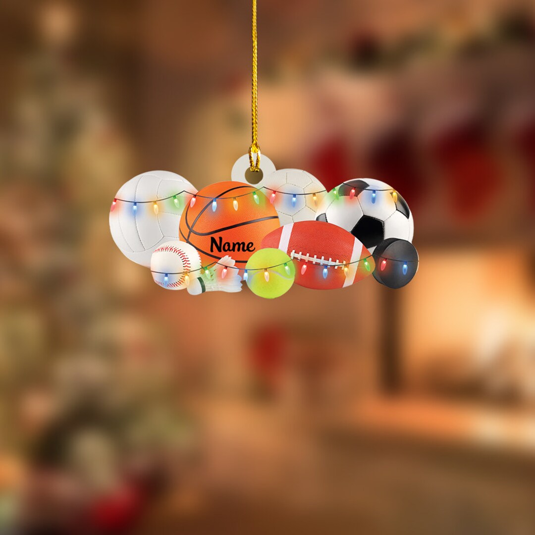 Personalized Set of Sports Christmas Ornament Sports Lovers - Etsy