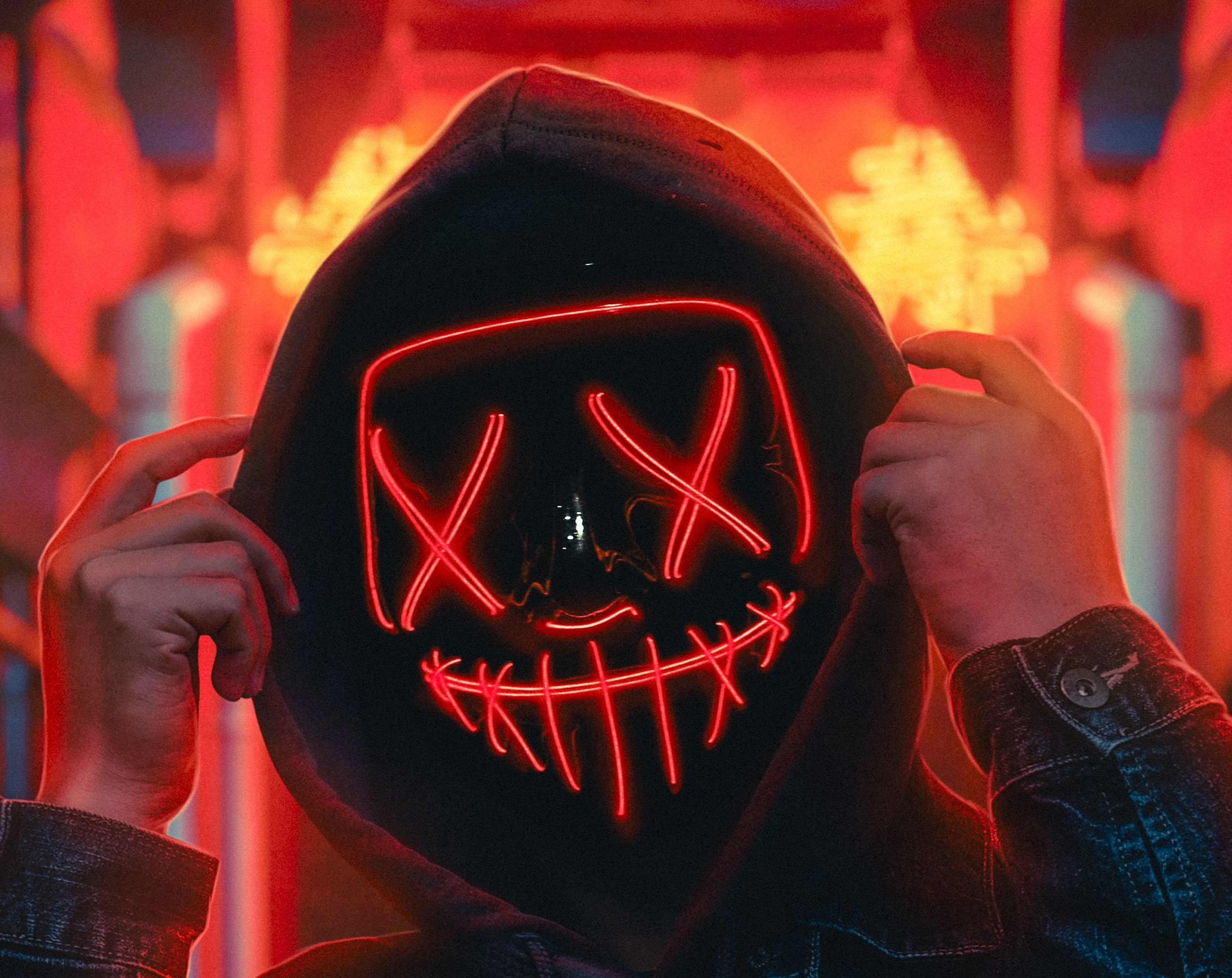 Halloween Neon Led Purge Wireless Mask Masquerade Carnival - Etsy Singapore