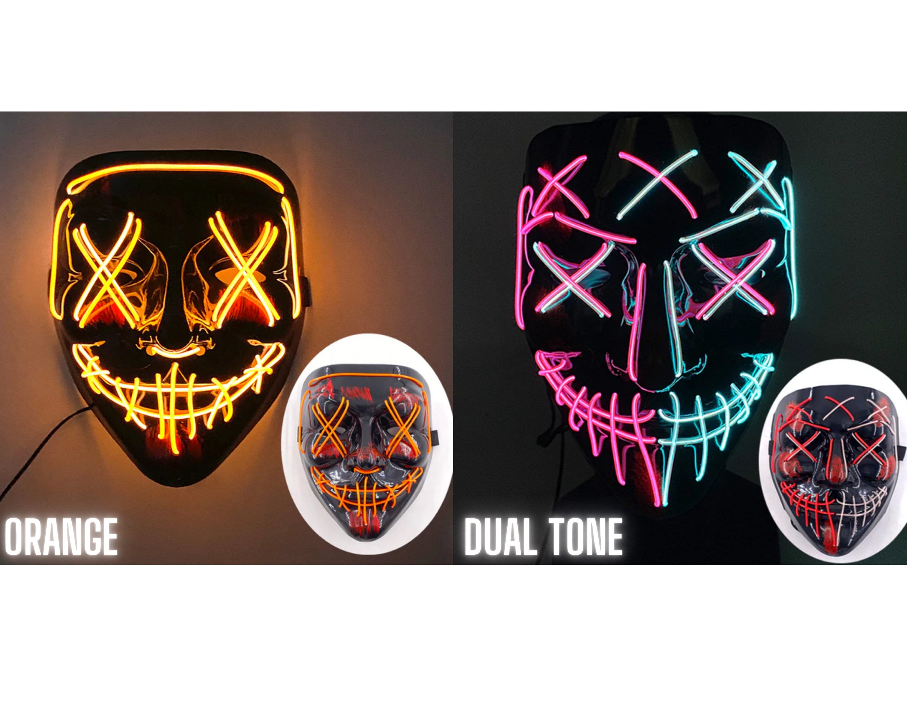 Halloween Neon Led Purge Wireless Mask Masquerade Carnival - Etsy Singapore