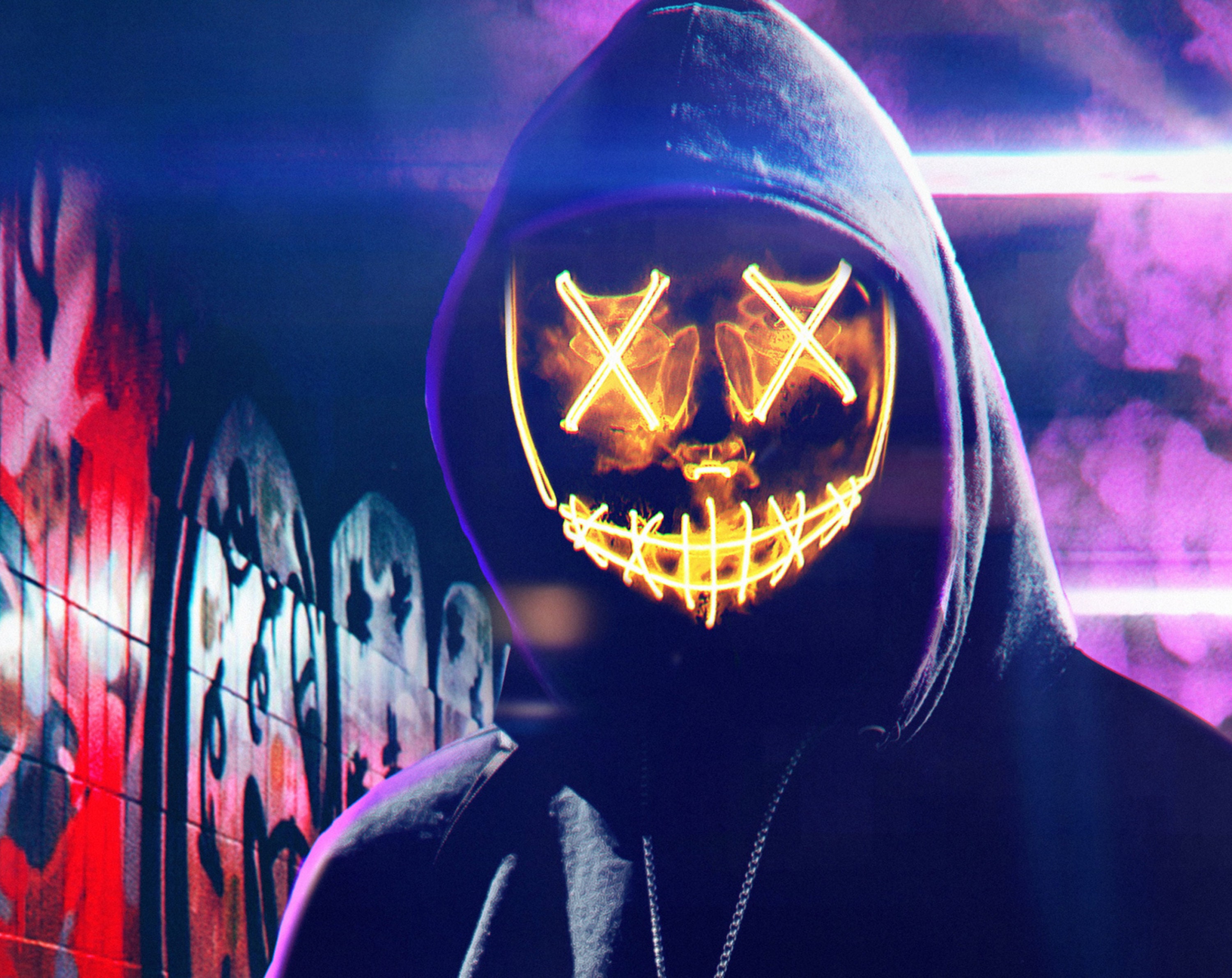 Halloween Neon Led Purge Wireless Mask Masquerade Carnival - Etsy Singapore