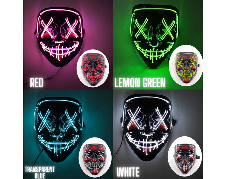Luminous LED Purge Mask for Halloween and Costume Parties - Etsy Singapore