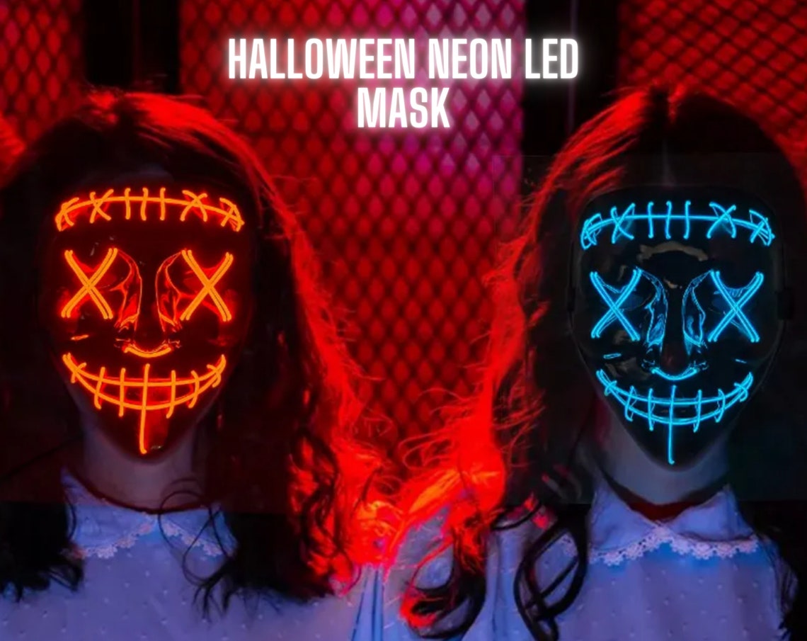 Halloween Neon Led Purge Wireless Mask Masquerade Carnival - Etsy Singapore