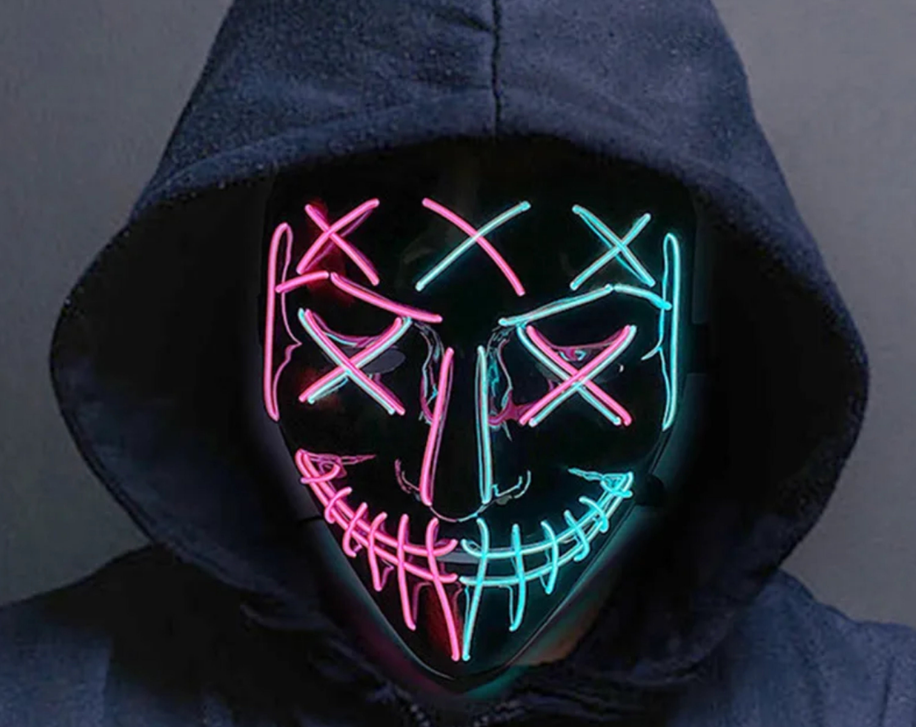 Halloween Neon Led Purge Wireless Mask Masquerade Carnival - Etsy Singapore