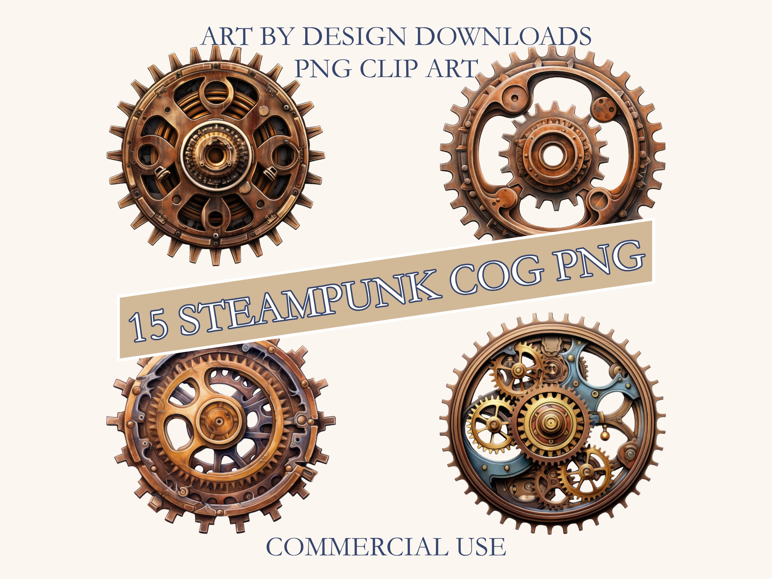 15 Steampunk Cogs PNG Clipart, Clip Art Images, for Crafts, Memory ...