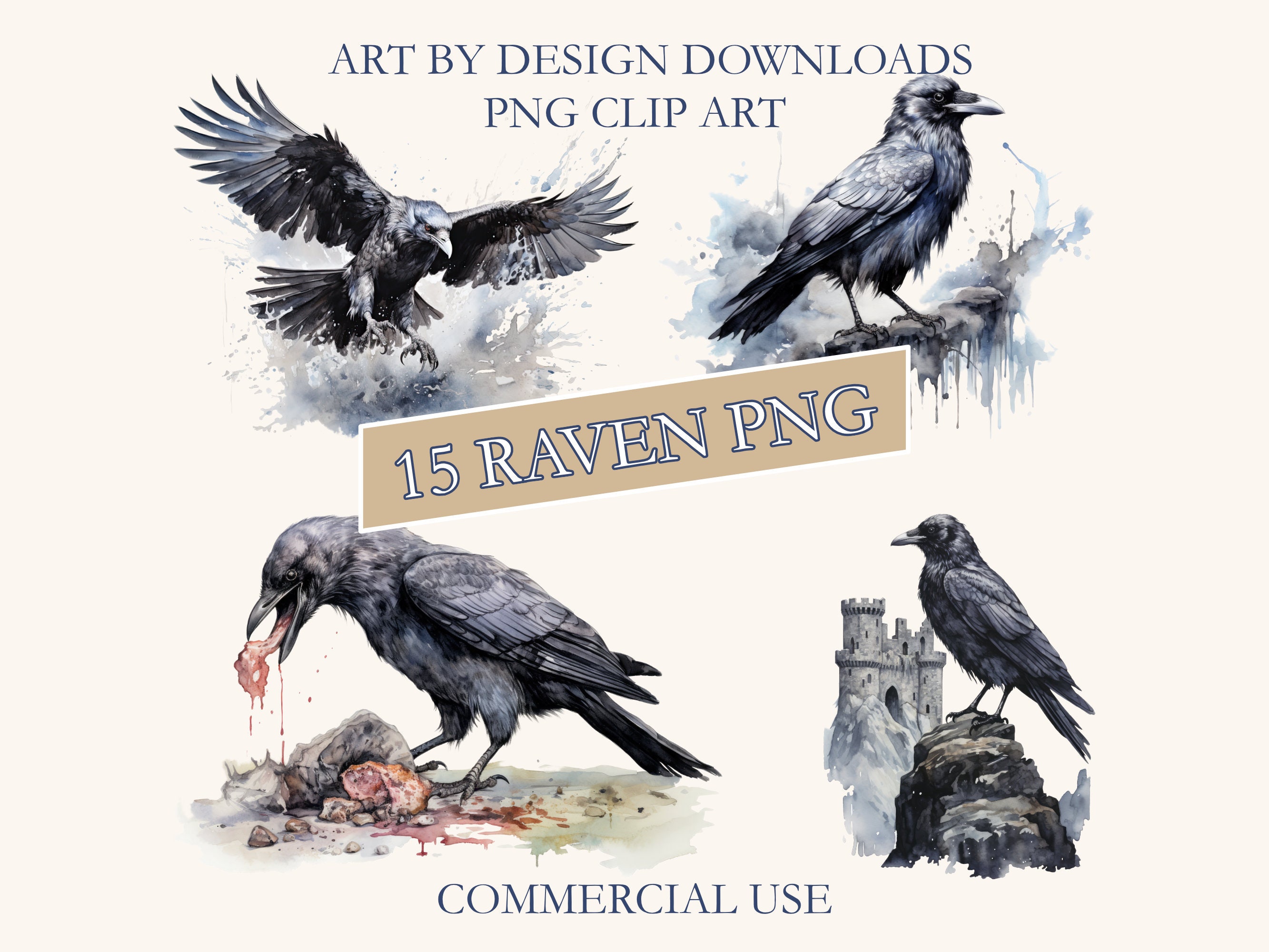 15 Raven Clipart PNG Clip Art Images for Crafts Memory - Etsy