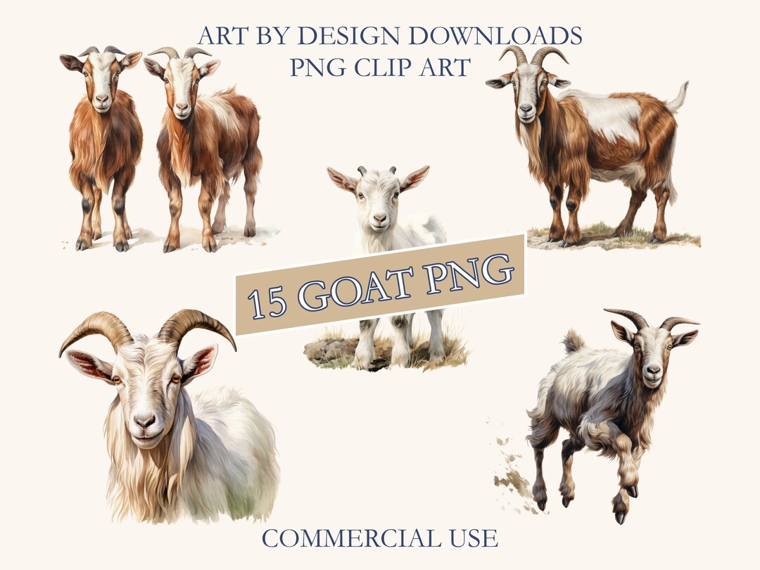 15 Goat PNG Clip Art, Clipart Images, for Crafts, Memory Books, Junk ...