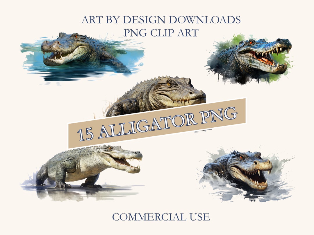15 Alligators PNG clip art clipart images for crafts memory - Etsy France