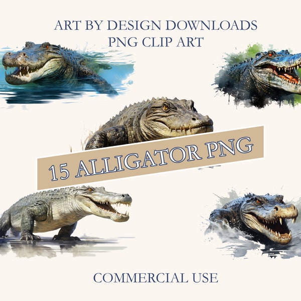 Alligator Clip Art White Background - Etsy