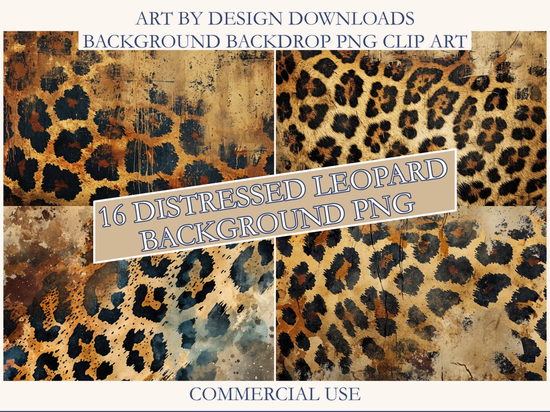 16 Distressed Leopard Background Backdrops PNG Clipart, a Digital Paper ...