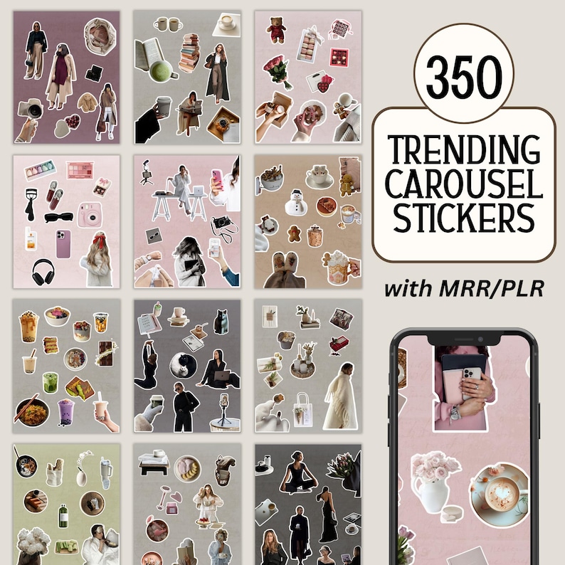 Aesthetic Instagram Carousel Stickers, Done for You Instagram Aesthetic ...