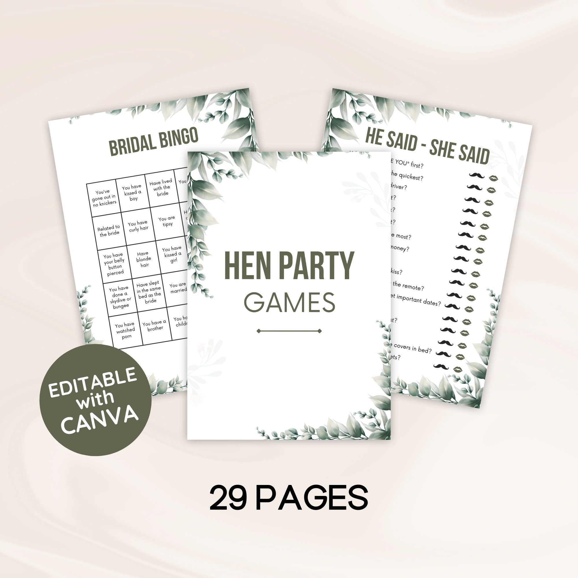 Hen Party Games, MRR Bridal Shower Games, Done for You Bachelorette ...