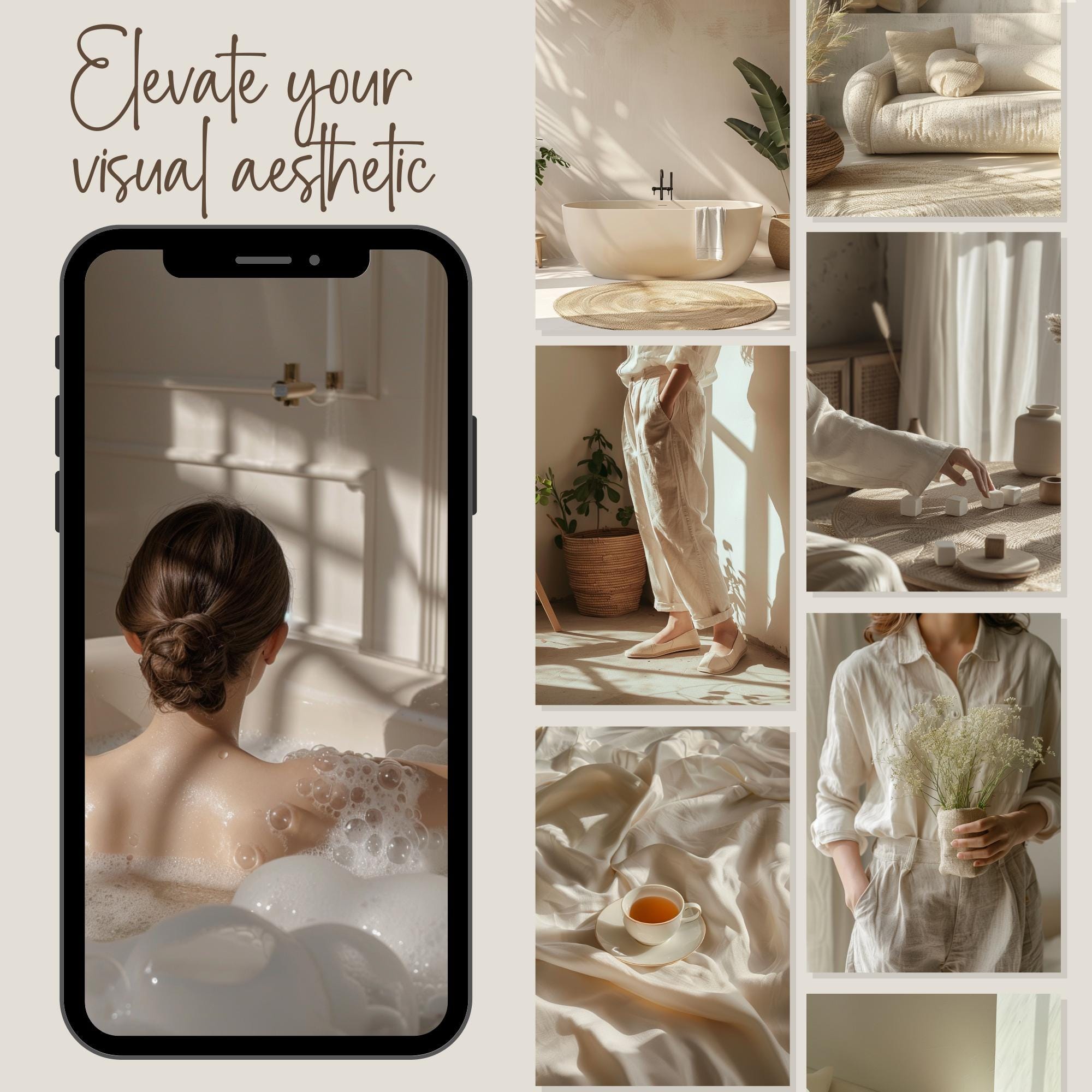 MRR Minimalist Cozy Day at Home Stock Photos, Self Care Wellness Lead ...