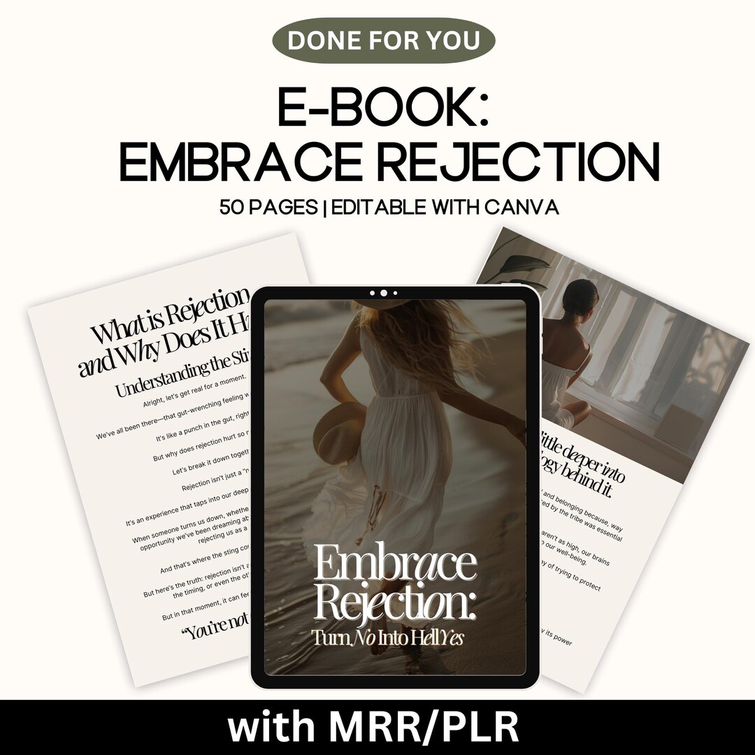 Embrace Rejection MRR Editable Ebook, Self Growth Ebook, Self Love ...