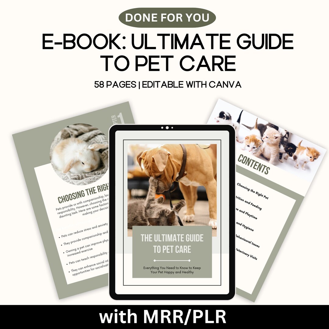 Done for You Ebook Guide to Pet Care, Pet Sitter, Pet Care Business ...