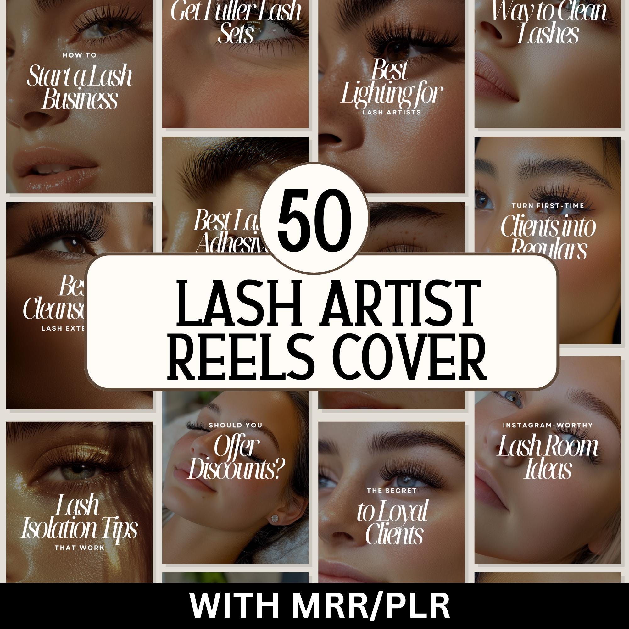 MRR Lash Technician Instagram Reels Cover, Lash Tech Canva Templates ...