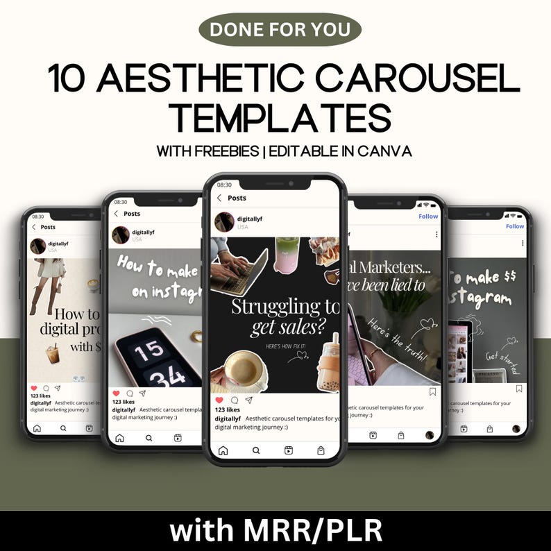 MRR Instagram Carousel Template Editable in Canva, MRR IG Carousel ...