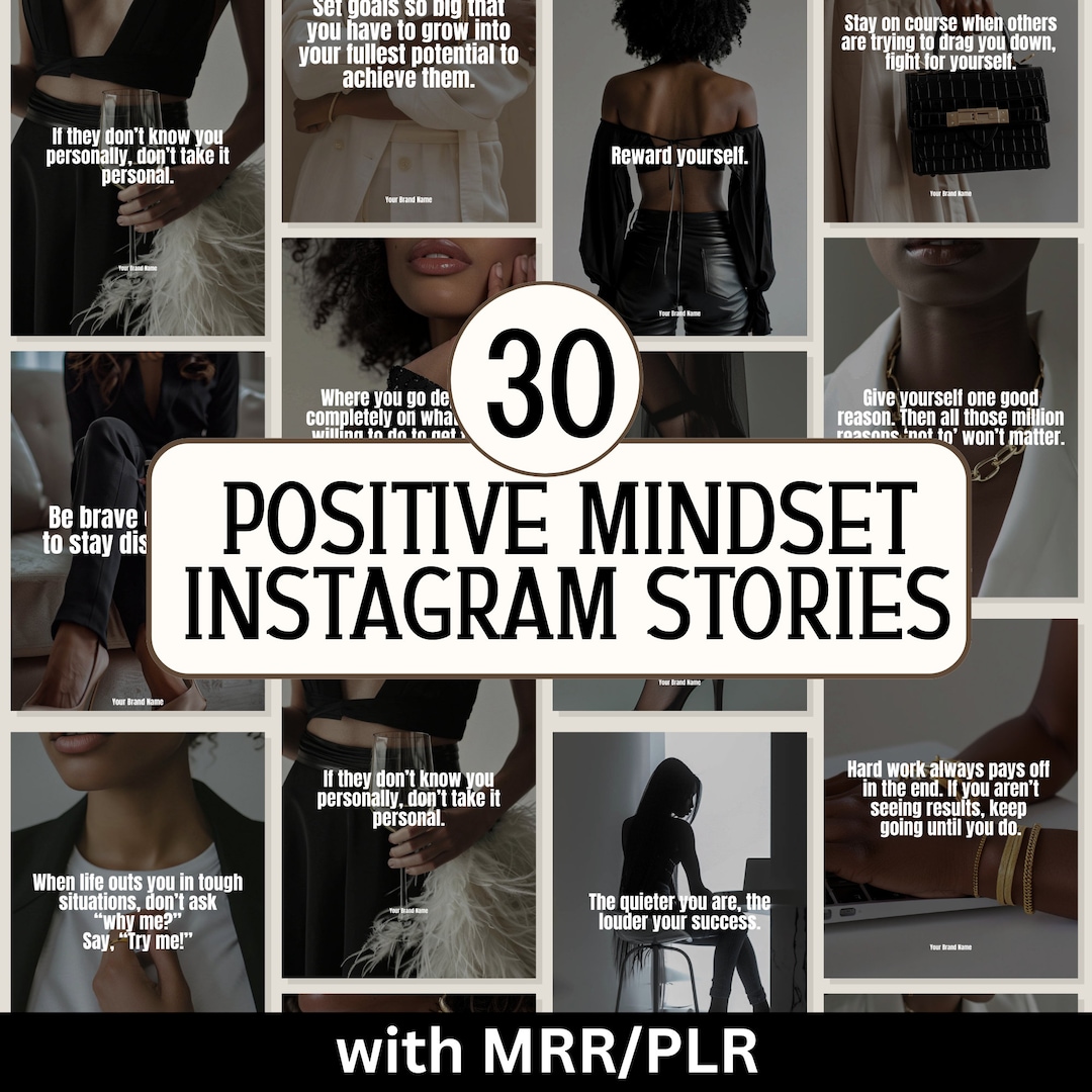 Positive Mindset Instagram Stories, Done for You Instagram Content, MRR ...
