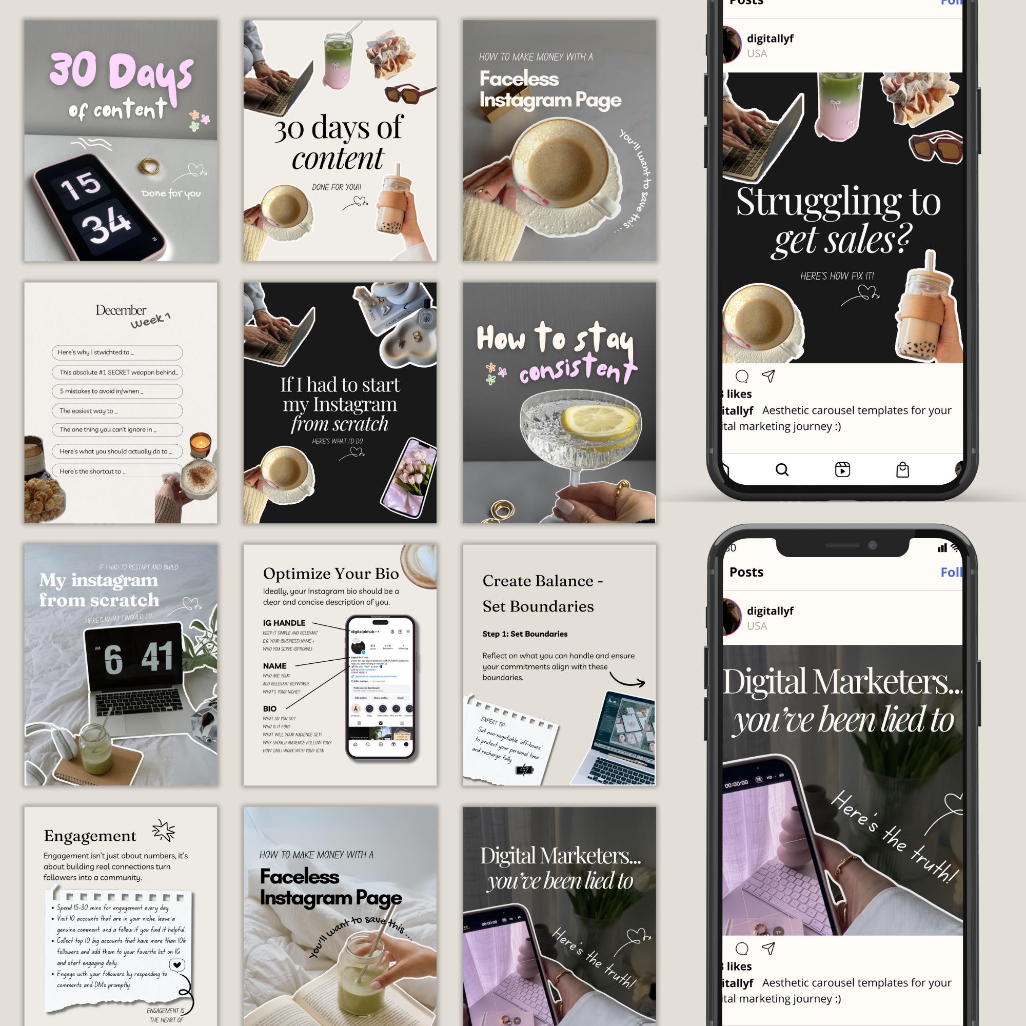 Trending Instagram Carousel Templates, Aesthetic IG Carousel Modern ...