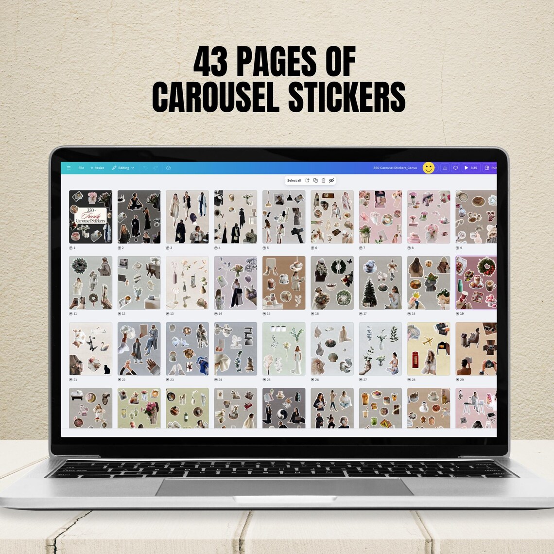 Aesthetic Instagram Carousel Stickers, Done for You Instagram Aesthetic ...
