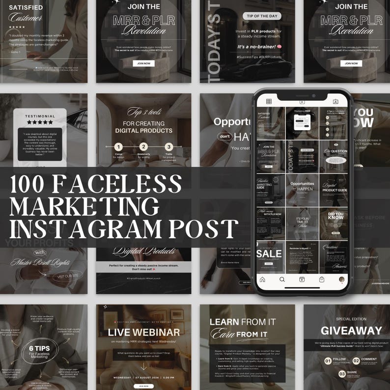 Luxury Aesthetic Faceless Marketing Instagram Post, Digital Marketing ...