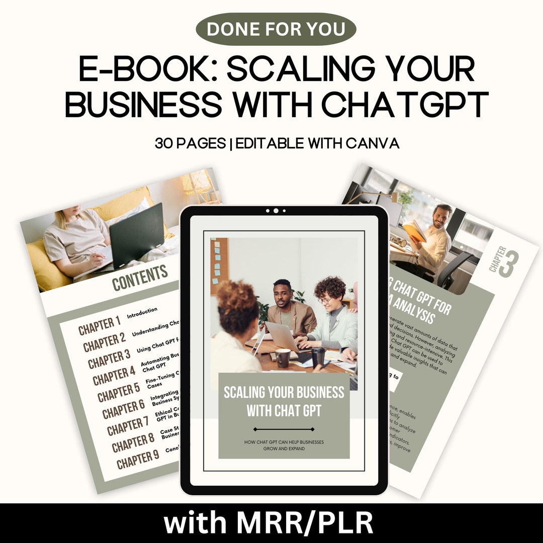 MRR E-book Scaling Your Business With Chat GPT, MRR Business Ebook, Plr ...