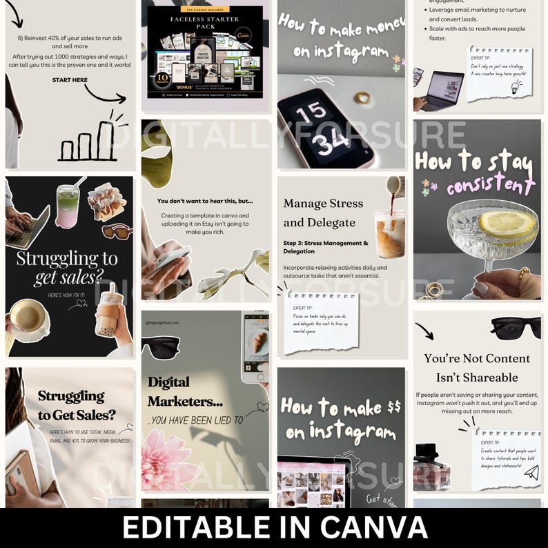 MRR Instagram Carousel Template Editable in Canva, MRR IG Carousel ...