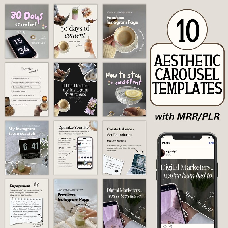 MRR Instagram Carousel Template Editable in Canva, MRR IG Carousel ...