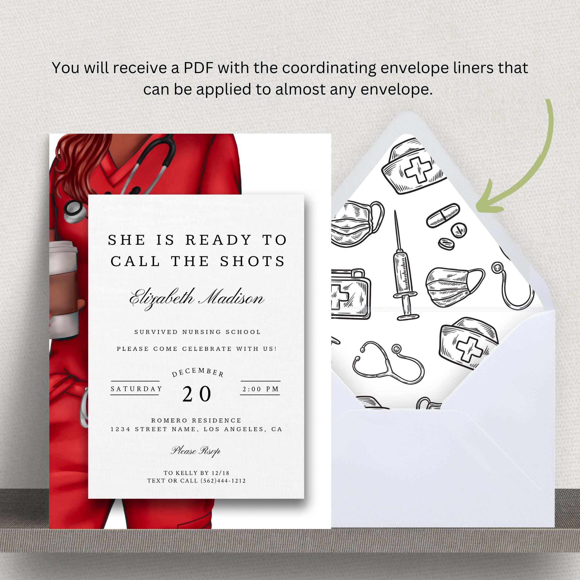 Nurse School Graduation Party Invitation, I'm a Nurse, Nursing Graduate ...