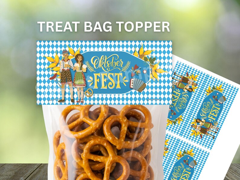 Oktoberfest Treat Bag Toppers | Oktoberfest Party Favor Tags | Bavarian ...