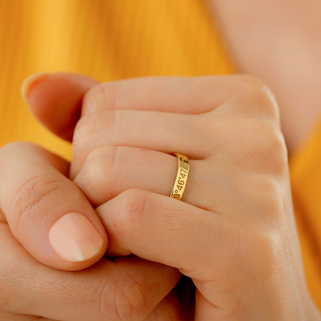 Personalized Name Ring Custom Stacking Ring in Sterling Silver Sleek ...