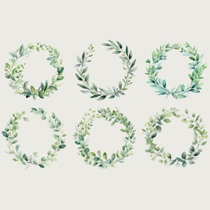 Eucalyptus Leaves Wreath Clipart, Botanical Watercolor Clipart Pack ...