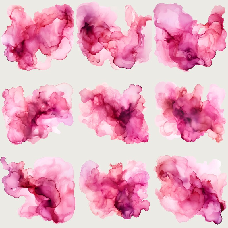 Alcohol Ink Clipart Pack, Transparent Pngs, Personal and Commercial Use ...
