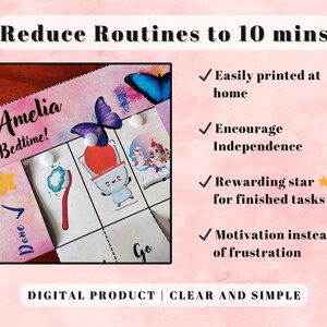 Butterfly Bedtime Routine Chart (tidy Up), Printable Folding Flip Chart ...