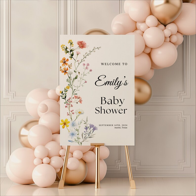 Baby in Bloom Welcome Sign, Baby Shower Welcome Sign, Baby in Bloom ...