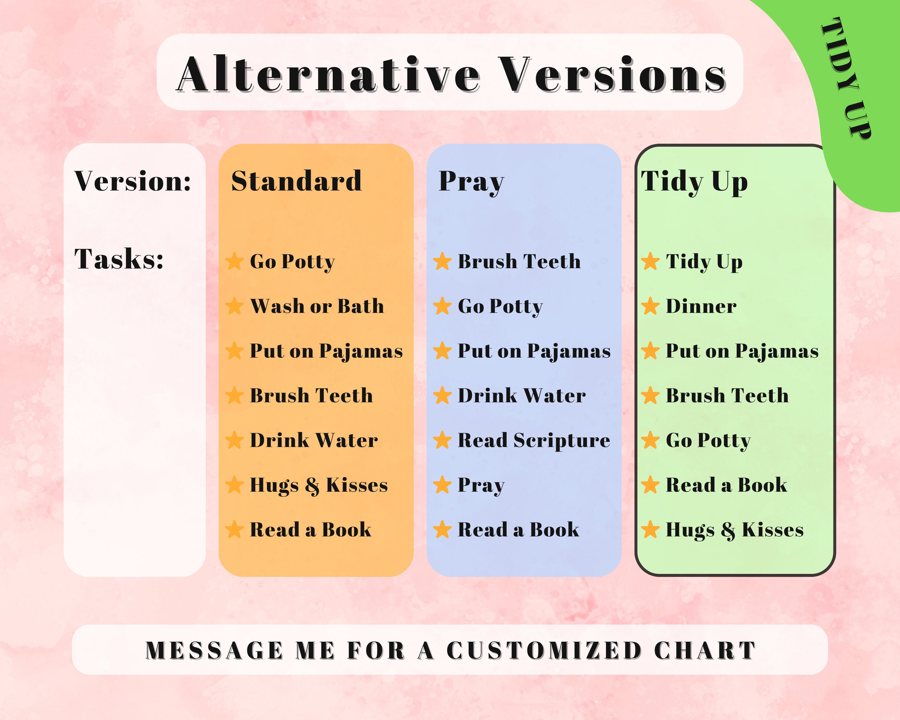 Moon Bedtime Routine Chart (tidy Up), Printable Folding / Flip Chart ...