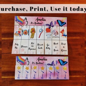 Butterfly Bedtime Routine Chart (tidy Up), Printable Folding Flip Chart ...