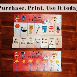 Robot Bedtime Chore Chart for Kids (standard), Parenting Hack | Build a ...