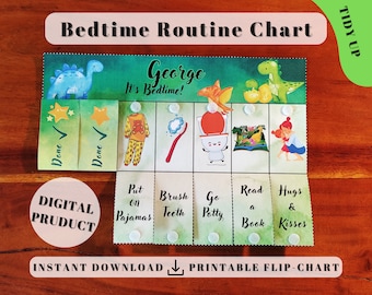 Editable Bedtime Routine Chart, Printable Folding / Flip Chart : Kids ...