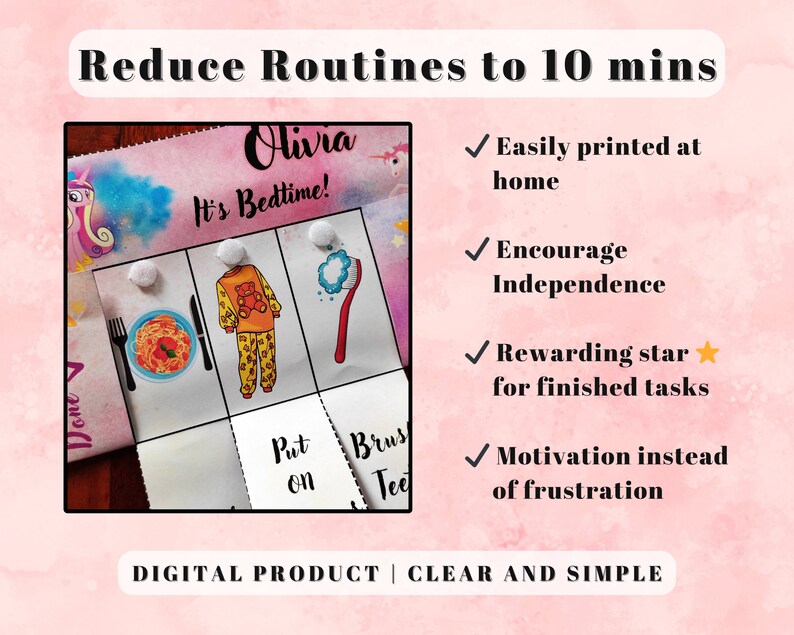 Pony Bedtime Routine Chart (tidy Up), Printable Folding / Flip Chart ...
