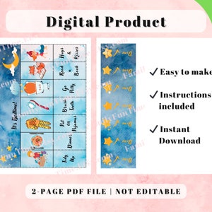 Moon Bedtime Routine Chart (tidy Up), Printable Folding / Flip Chart ...